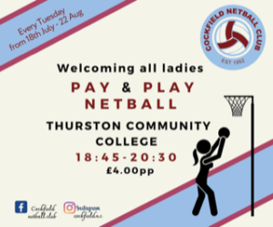 Pay and Play Netball | Cockfield Netball Club
